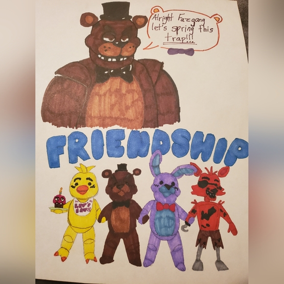 Wall Decor | Fnaf Drawing I Will Redo In Pencil If Requested | Poshmark
